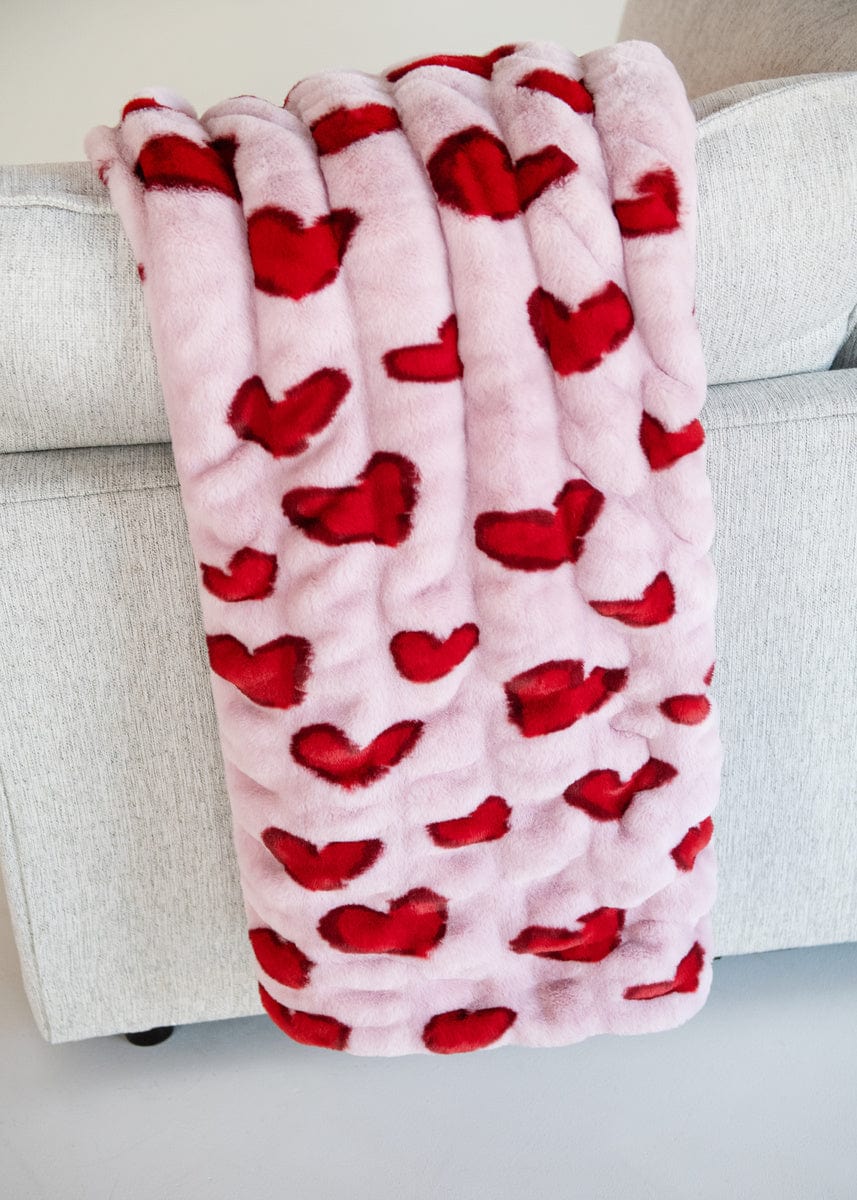 Red Heart Hugs Blanket for Cozy Comfort - Minky Couture Blankets